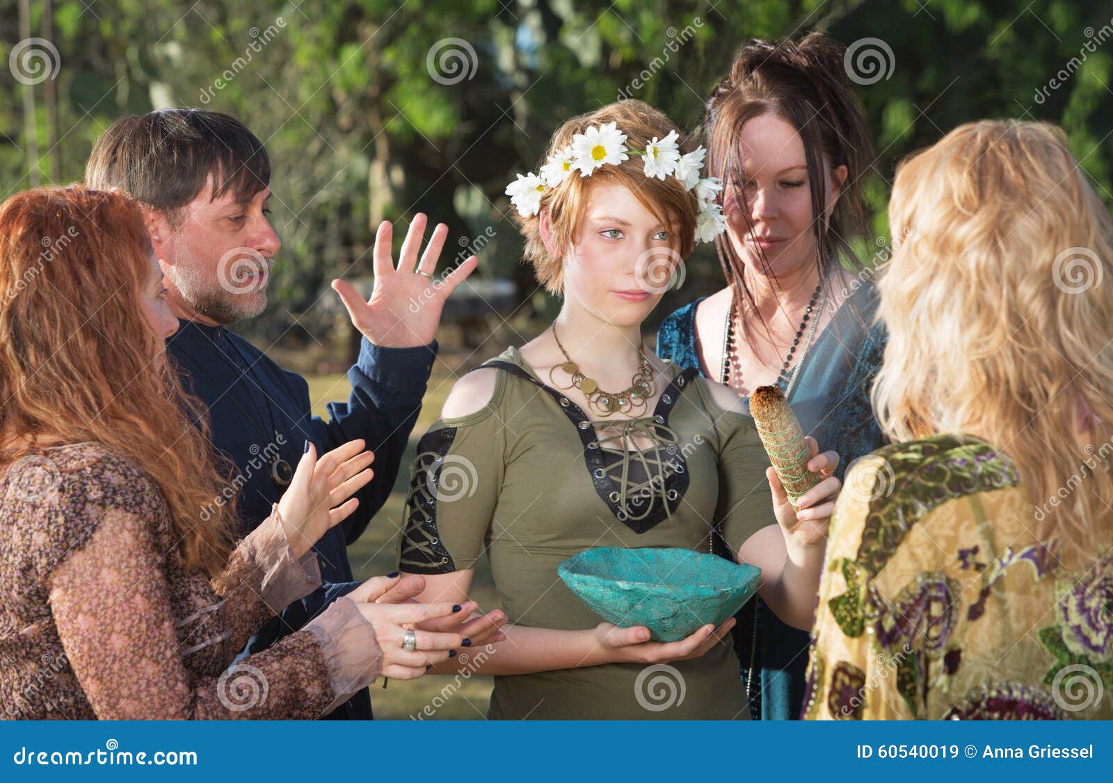 Pagan Initiation Ritual stock image. Image of priest - 60540019