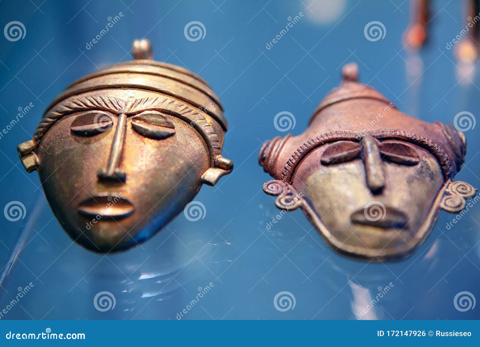 Pagan masks stock photo. Image of golden, event, blue - 172147926