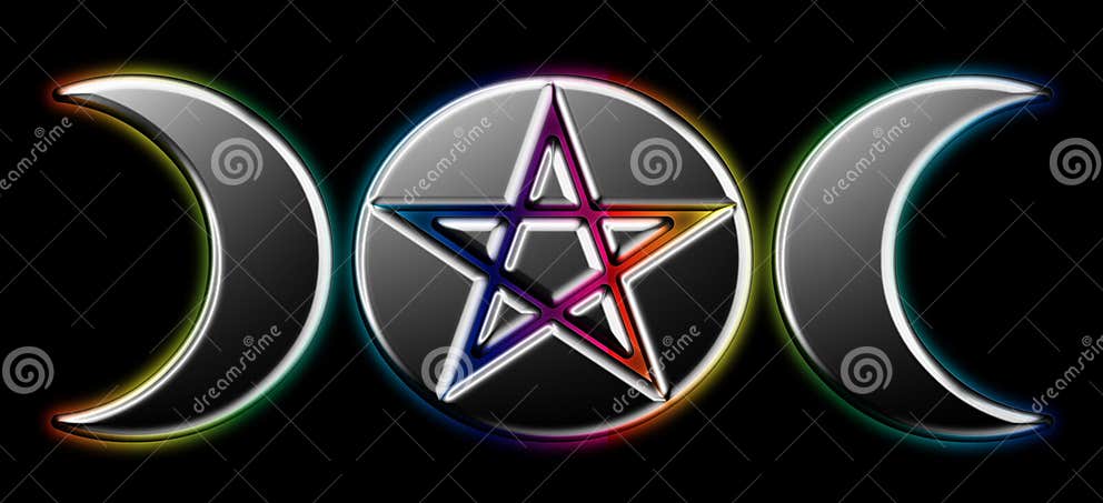 Pagan Moon Phases - Black Rainbow )O( Stock Illustration - Illustration ...
