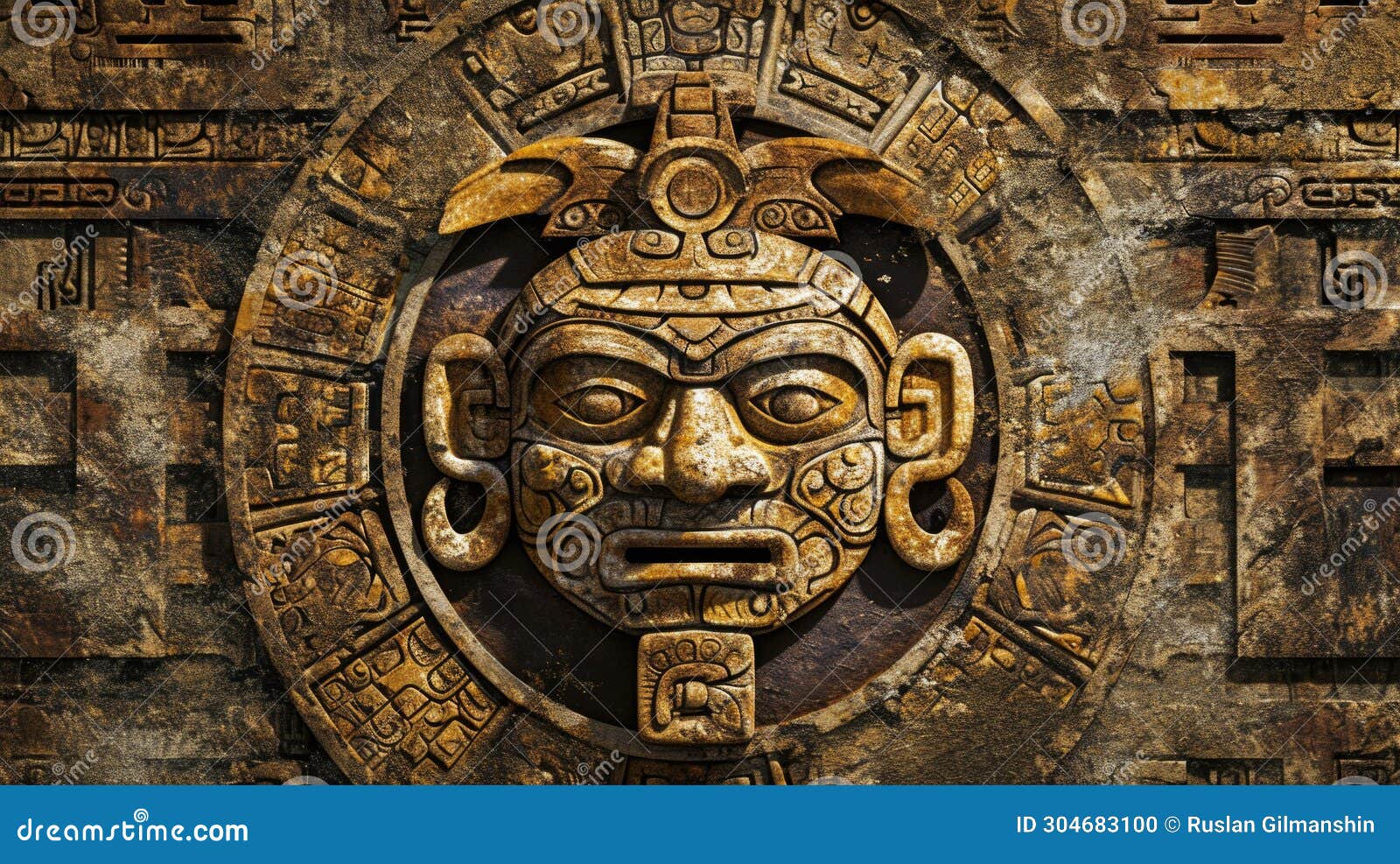 Pagan Ornament of a Tribe Maya. Stone Texture Stock Photo - Image of ...