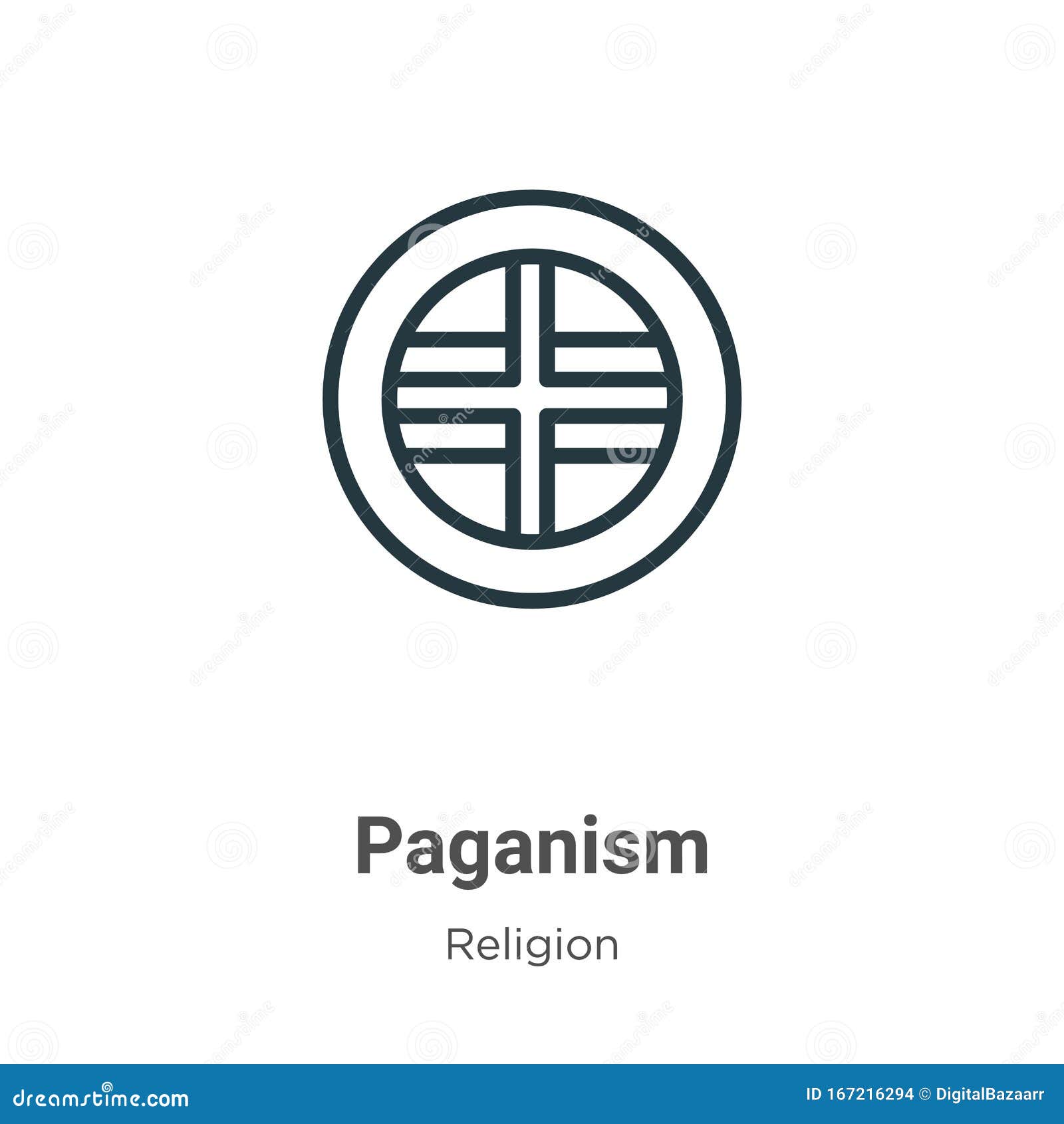 Paganism Outline Vector Icon. Thin Line Black Paganism Icon, Flat ...
