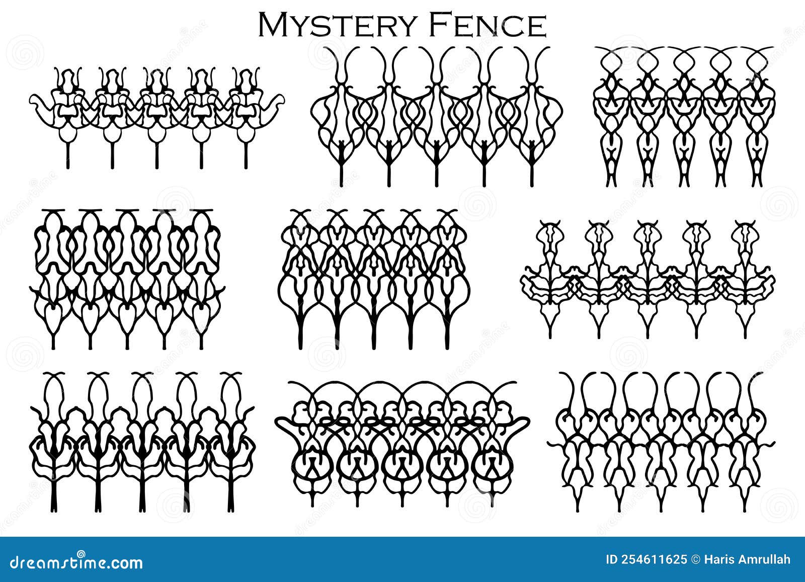 Assorted Spooky Cemetery Fence Silhouettes. Scary, Haunted and Spooky ...