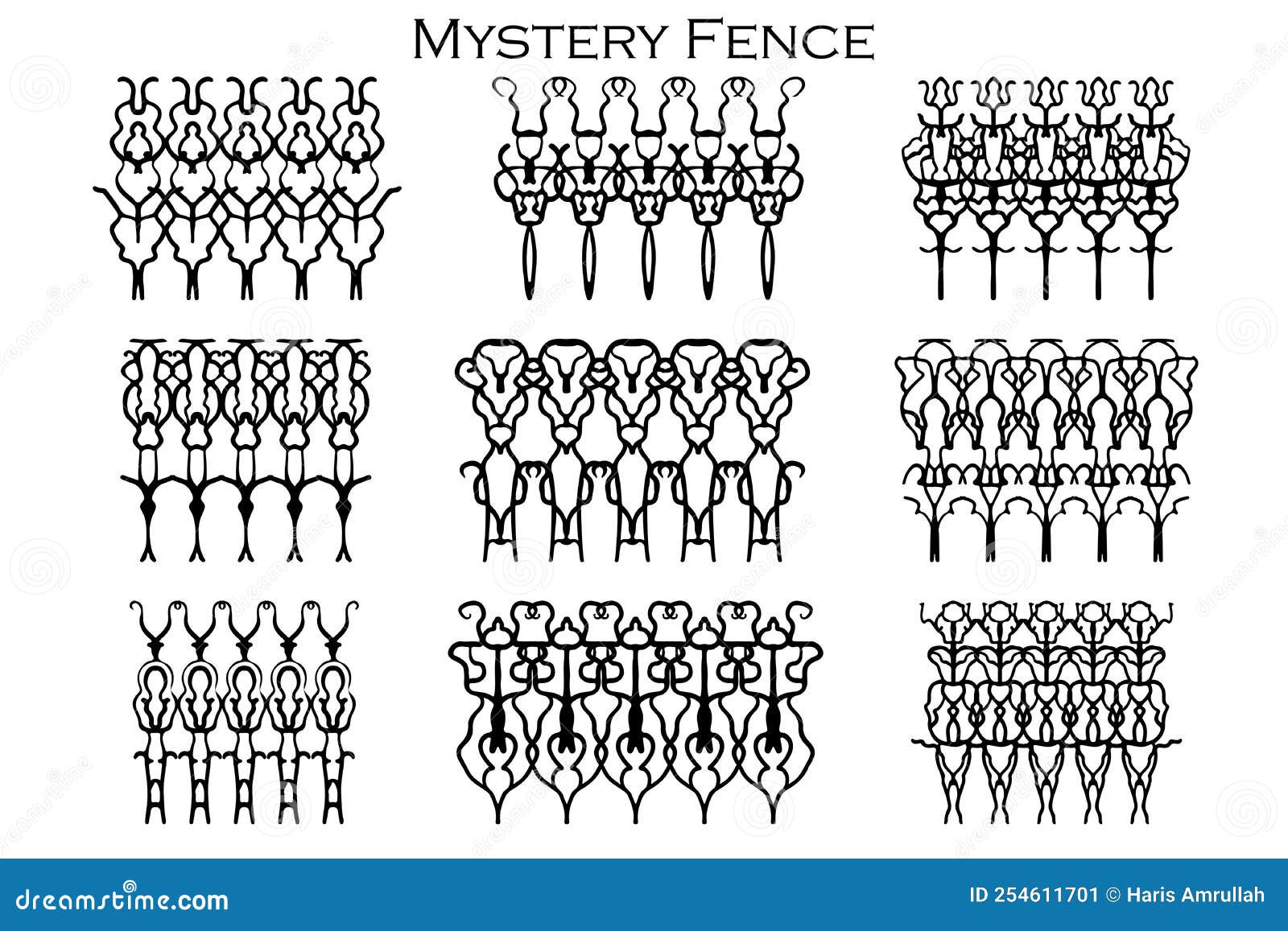 Assorted Spooky Cemetery Fence Silhouettes. Scary, Haunted and Spooky ...