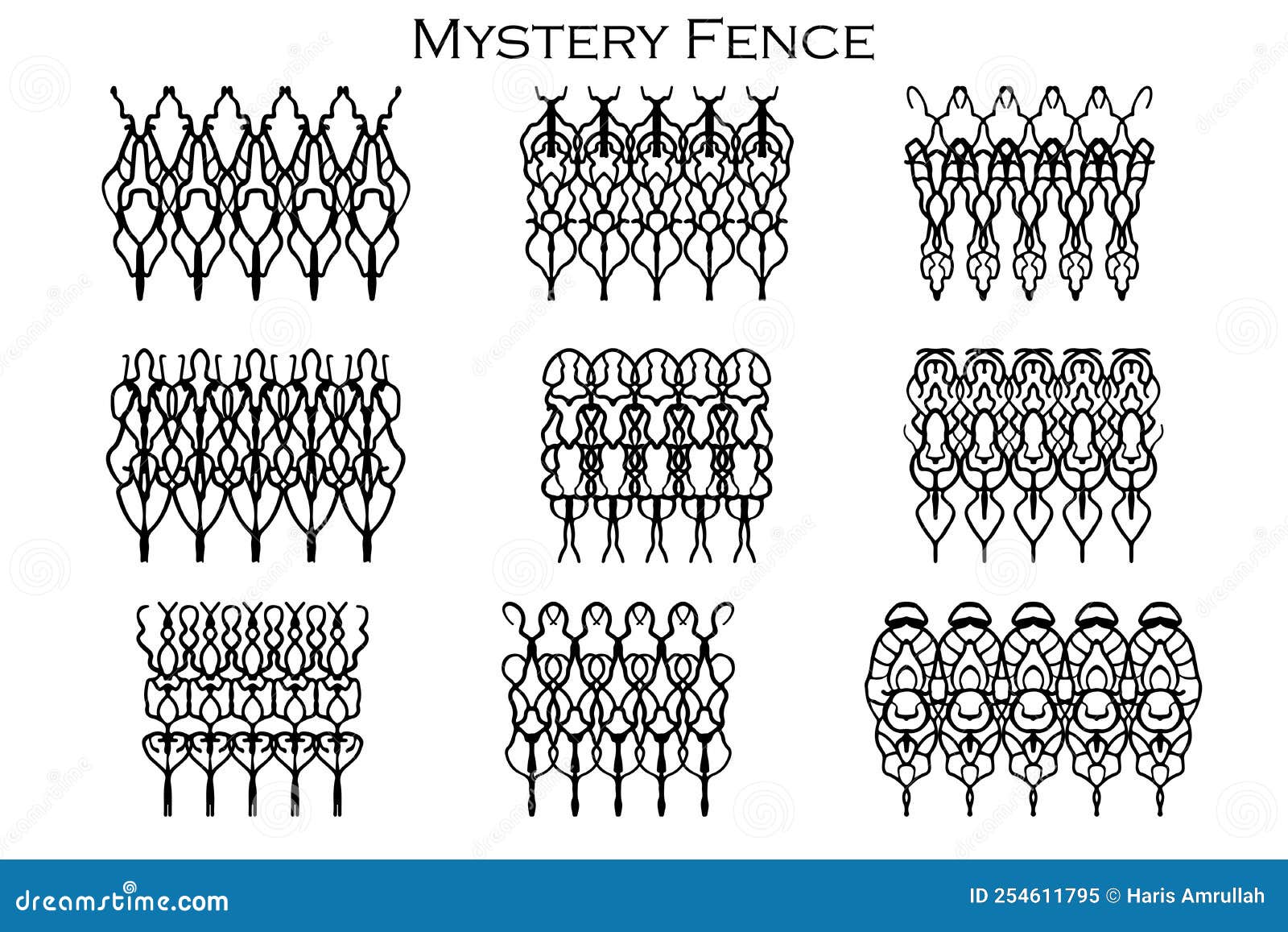 Assorted Spooky Cemetery Fence Silhouettes. Scary, Haunted and Spooky ...