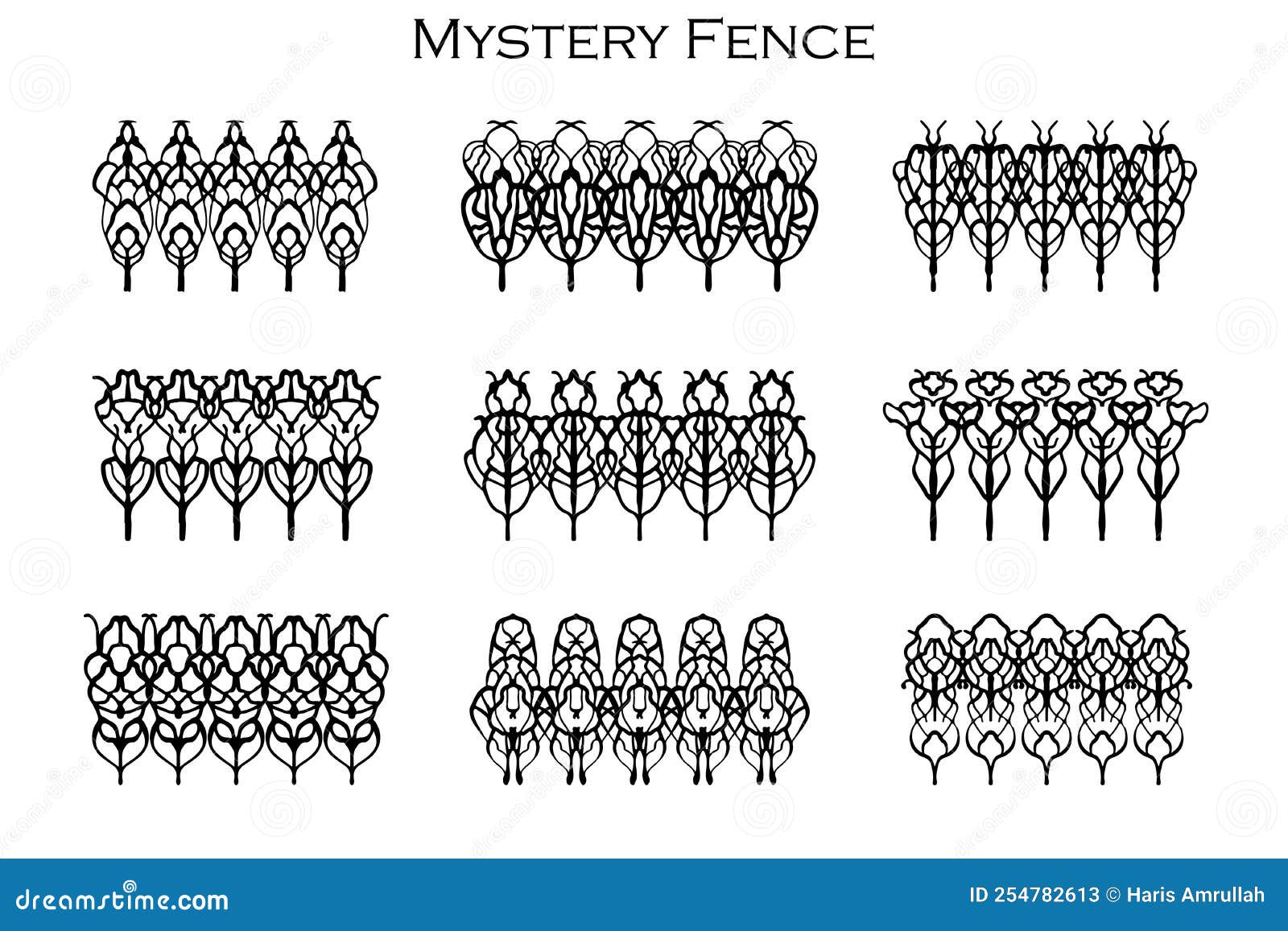 Assorted Spooky Cemetery Fence Silhouettes. Scary, Haunted and Spooky ...