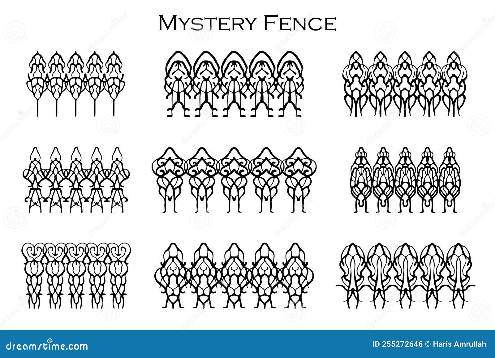Assorted Spooky Cemetery Fence Silhouettes. Scary, Haunted and Spooky ...