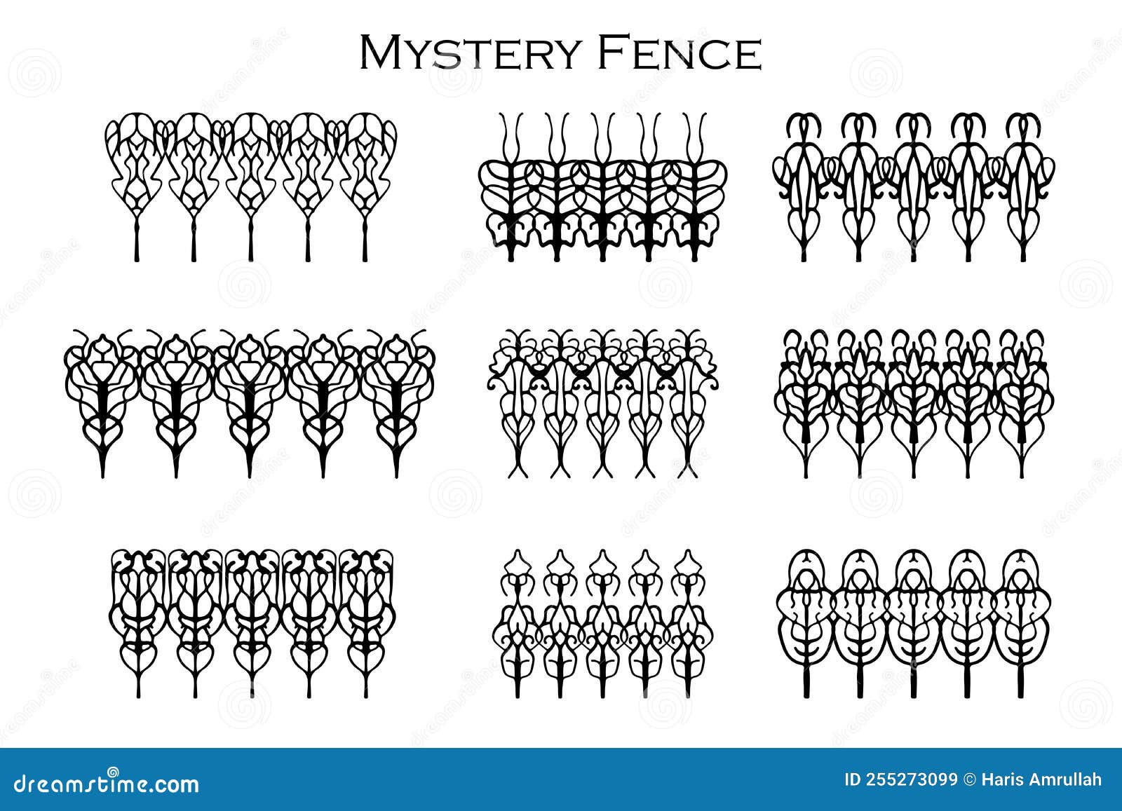 Assorted Spooky Cemetery Fence Silhouettes. Scary, Haunted and Spooky ...
