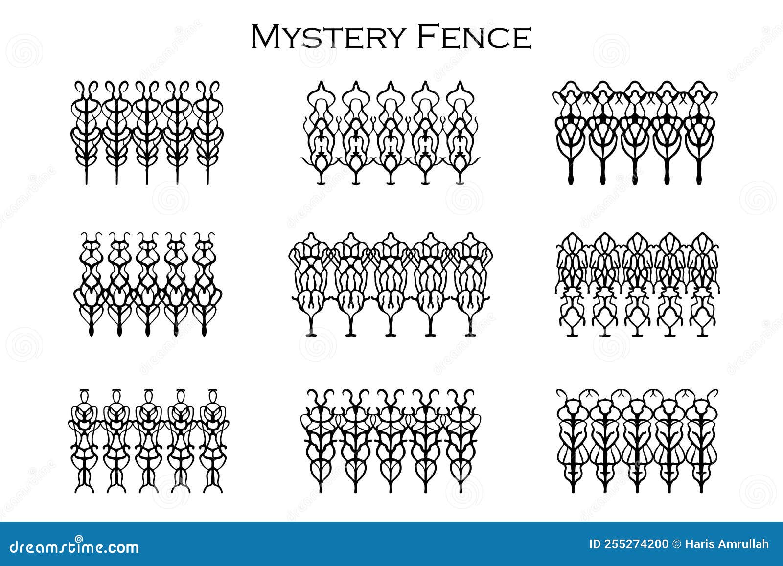 Assorted Spooky Cemetery Fence Silhouettes. Scary, Haunted and Spooky ...