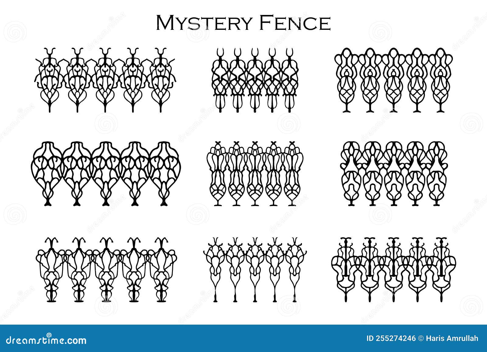 Assorted Spooky Cemetery Fence Silhouettes. Scary, Haunted and Spooky ...