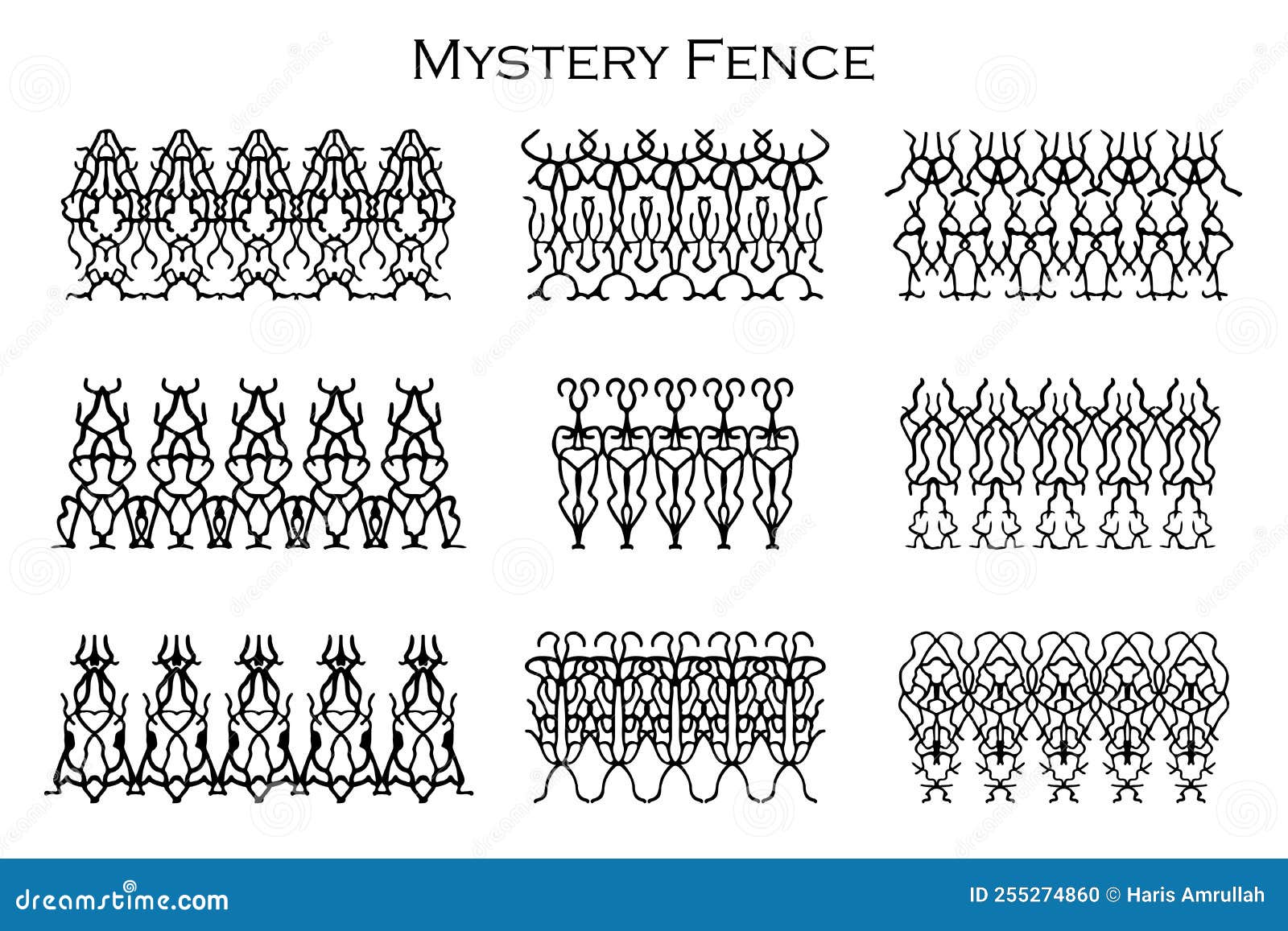 Assorted Spooky Cemetery Fence Silhouettes. Scary, Haunted and Spooky ...
