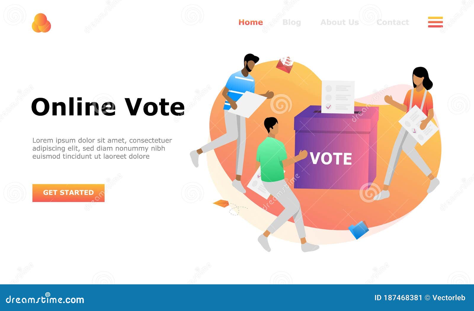 Online Vote Vector Illustration Concept, Suitable for Web Landing Page ...