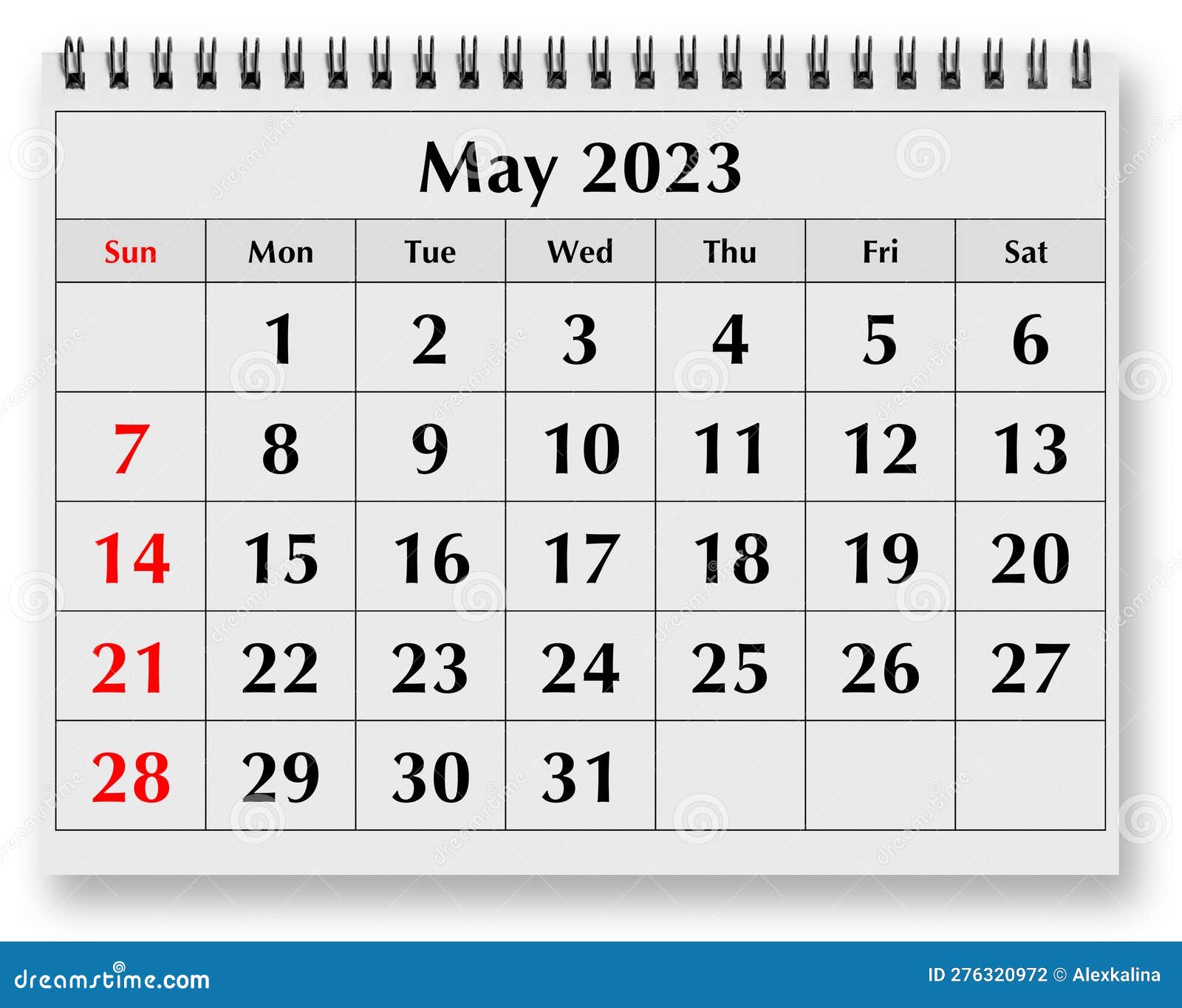 Page of the Annual Monthly Calendar - May 2023 Stock Photo - Image of ...