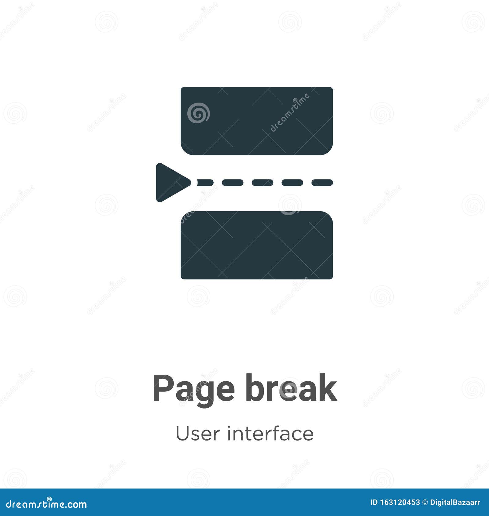 Page Break Vector Icon on White Background. Flat Vector Page Break Icon ...