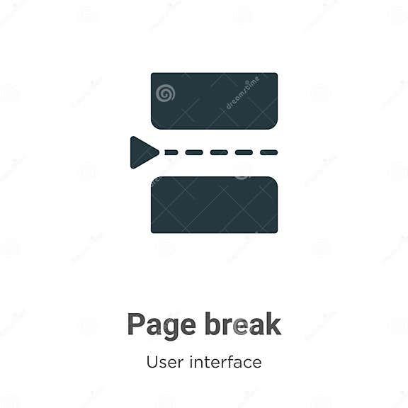 Page Break Vector Icon on White Background. Flat Vector Page Break Icon ...