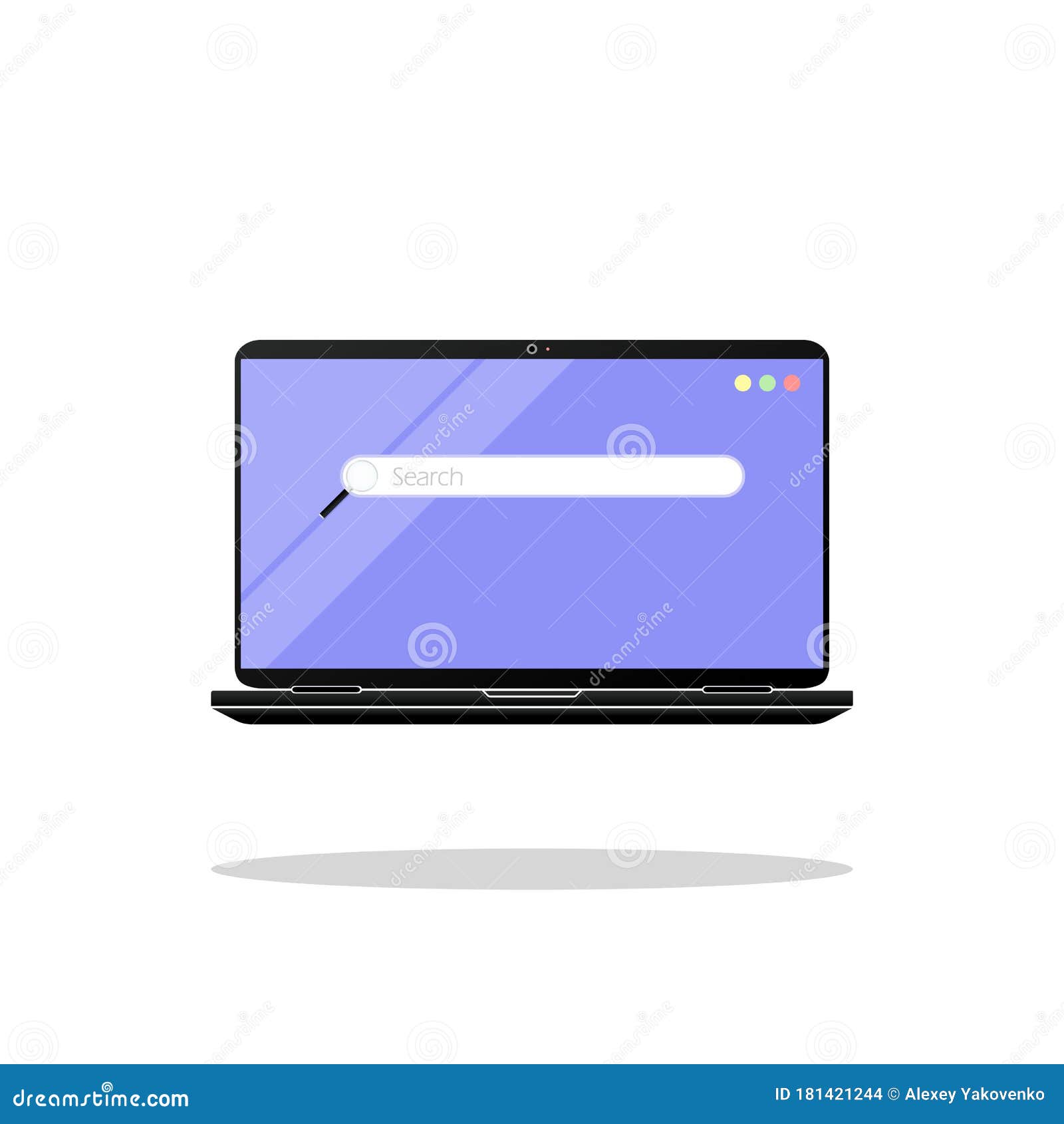 Page Browser on Top View Laptop Screen. Laptop, Desktop, Computer with ...