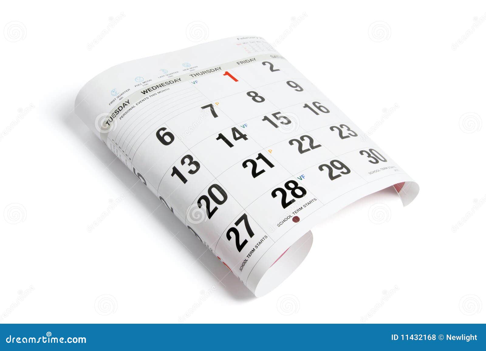 Page of Calendar stock photo. Image of white, agenda - 11432168