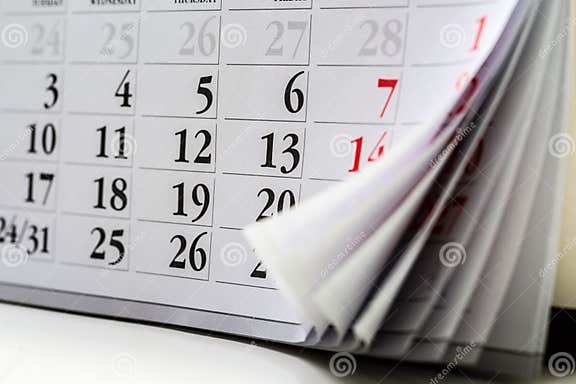 Page of calendar. stock photo. Image of contact, blank - 129565498