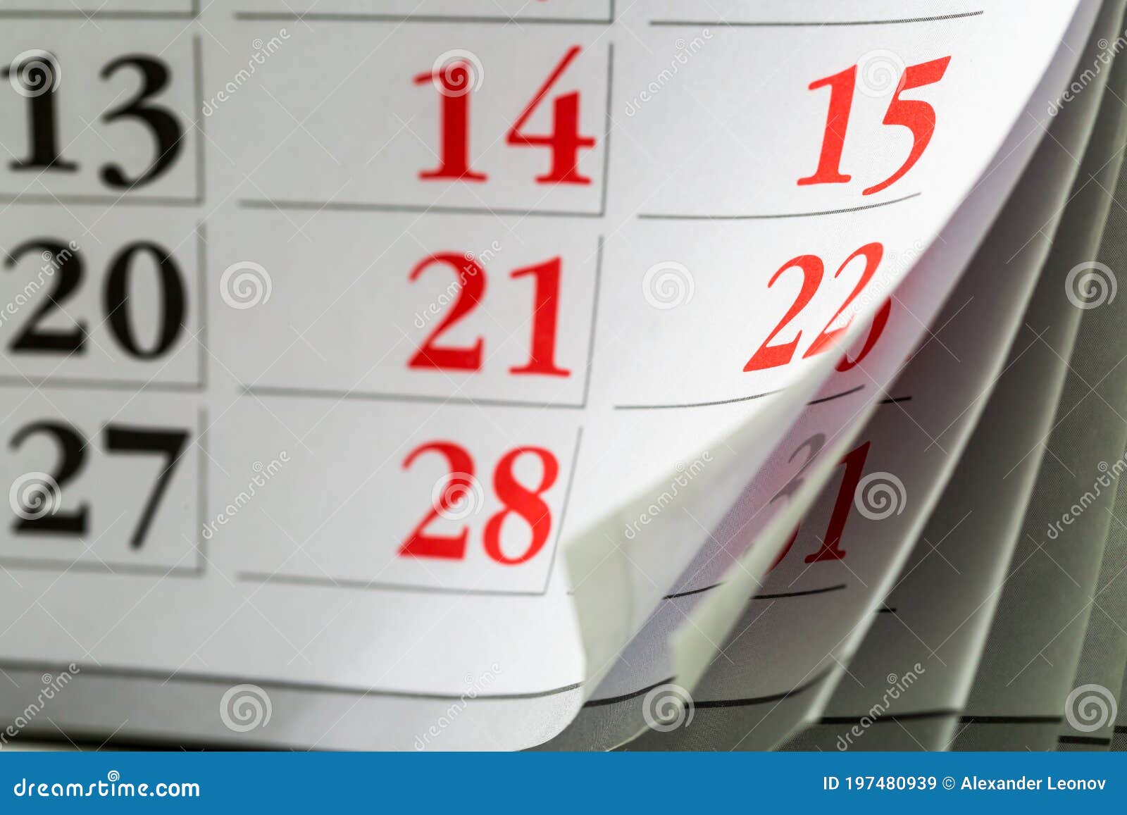 Page calendar image stock. Image du planificateur, calendrier - 197480939