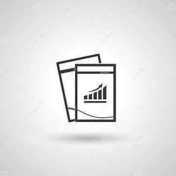Page with Chart Sign. Document with Chart Isolated Simple Icon Stock ...