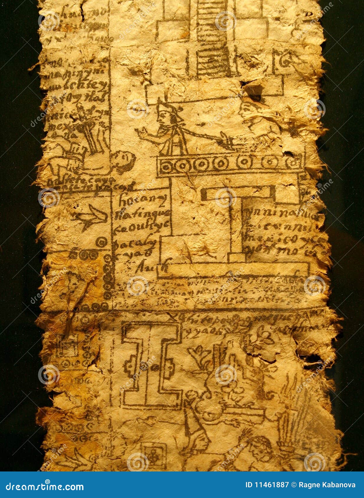 A Page of Codex. Aztec Empire, Reign of Emperor Stock Illustration ...