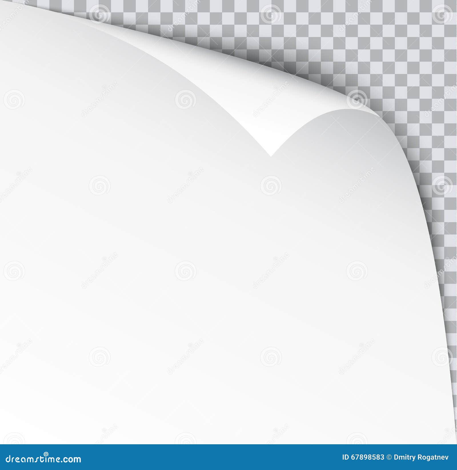 Page Curl with Shadow on Blank Sheet of Paper Stock Vector ...