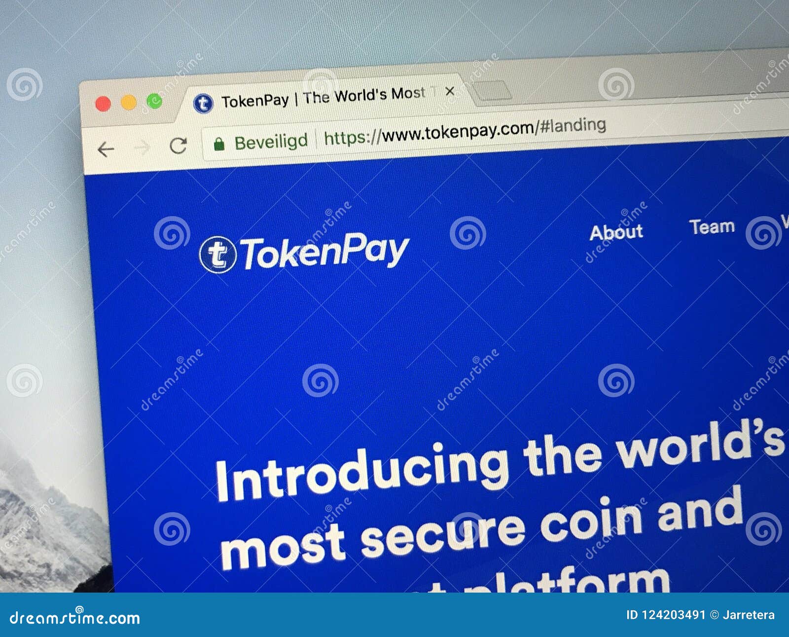 Page d'accueil de TokenPay photo éditorial. Image du logo - 124203491
