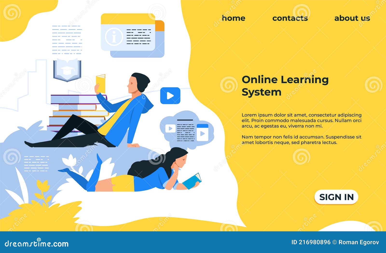 Page D'accueil Du Système D'apprentissage En Ligne. Site Internet Pour ... Page D'accueil Du Système D'apprentissage En Ligne. Site Internet Pour ...