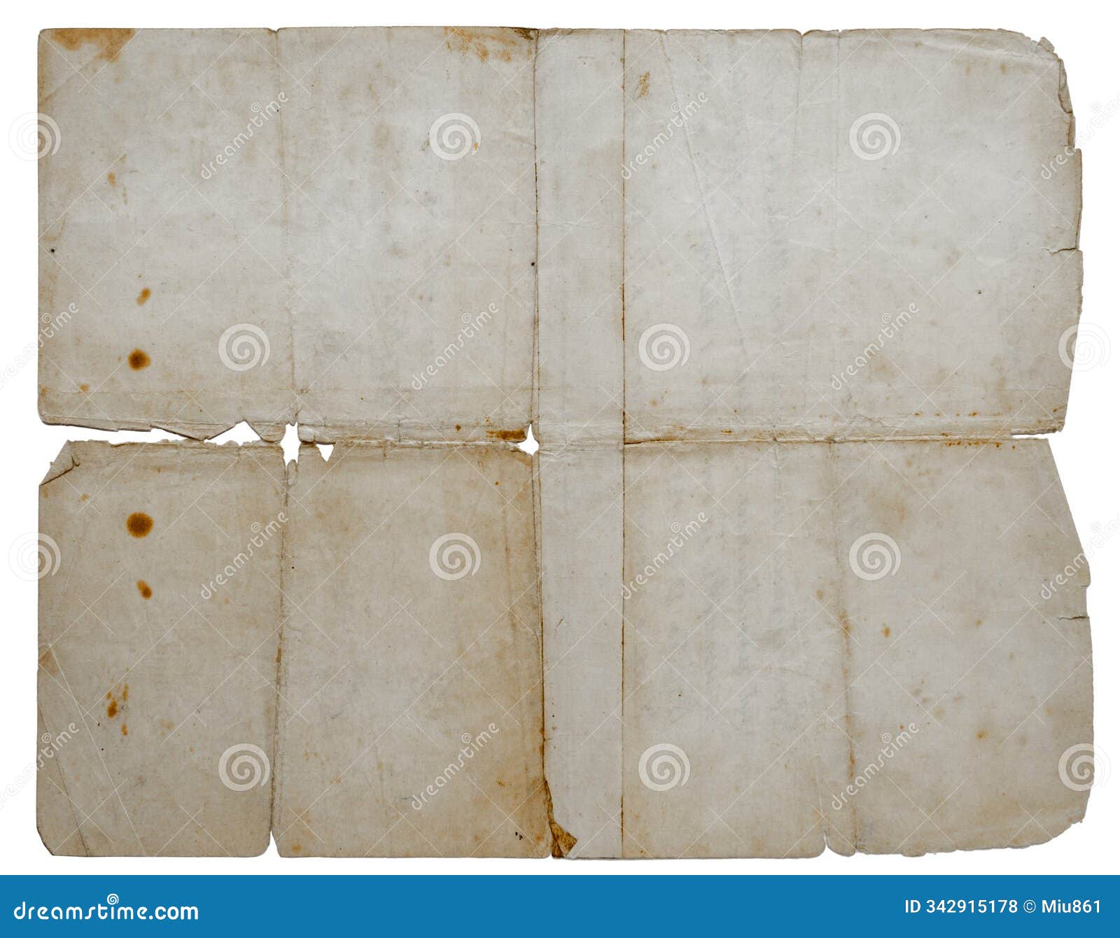 Page of a Damaged Yellowed Document. Old Paper Texture. Stock Photo ...