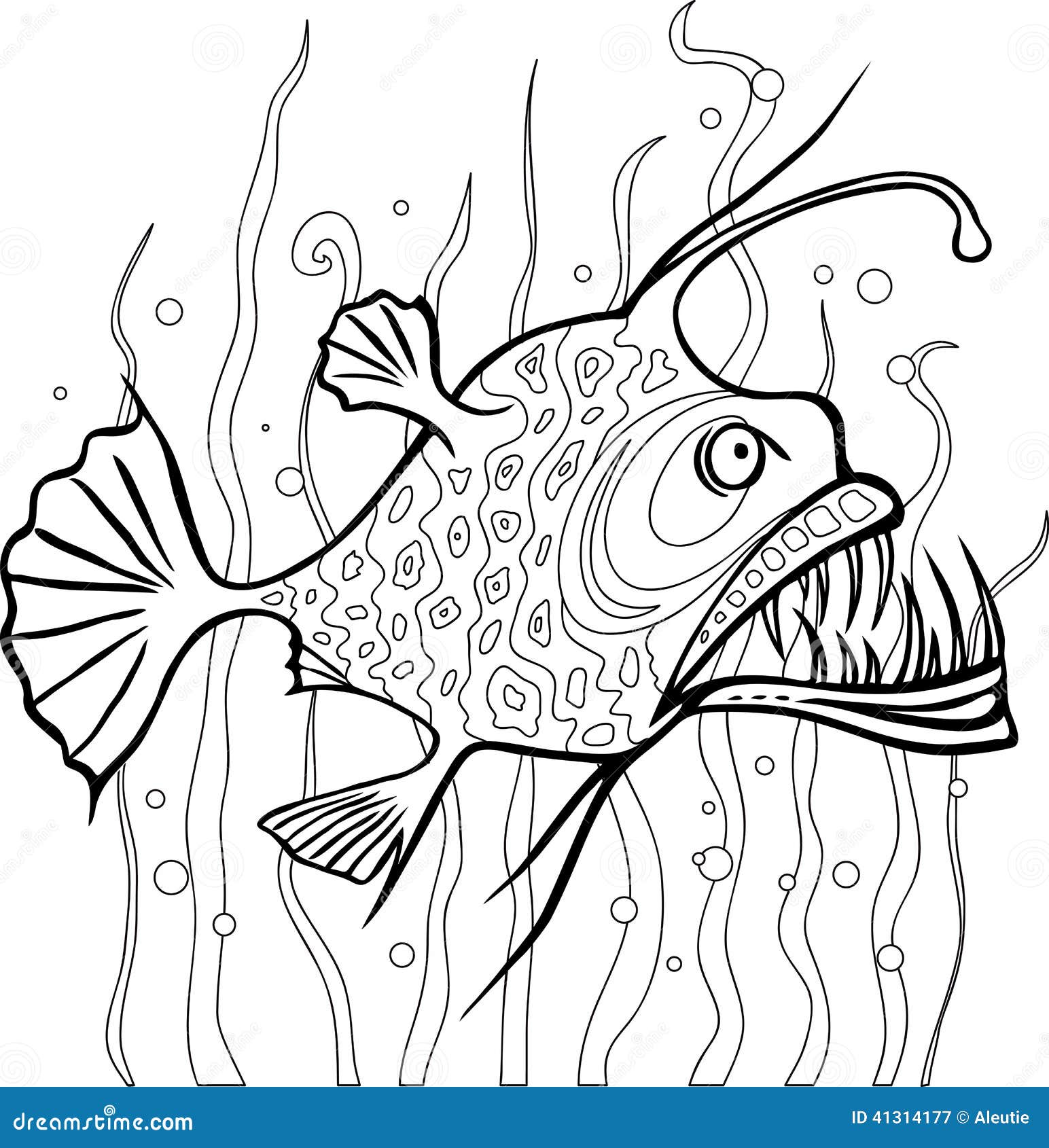 Page De Coloration De Lotte De Mer Illustration de Vecteur ...