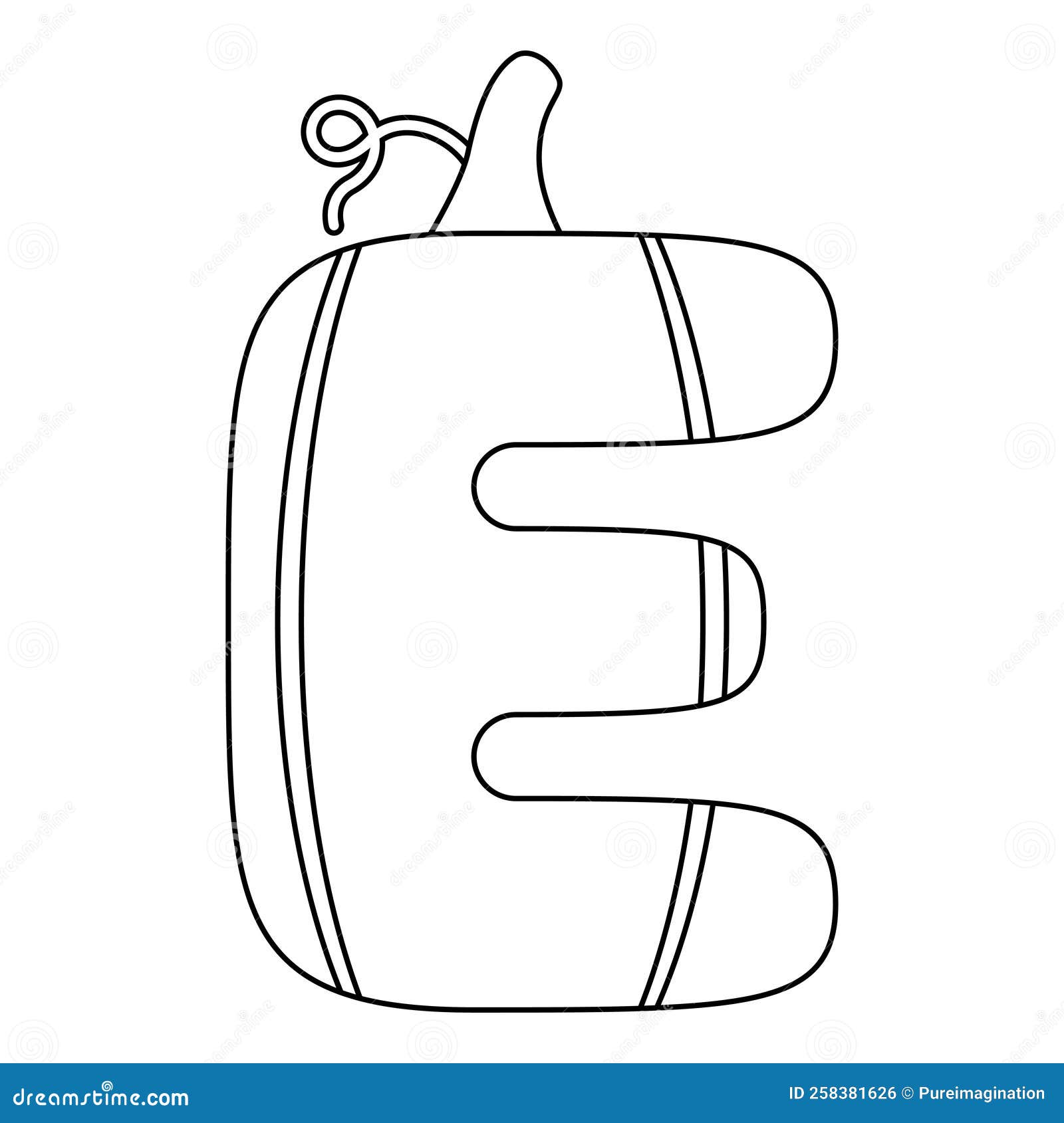 Page De Coloriage Avec Lettre E Pour Enfants Illustration de Vecteur ...