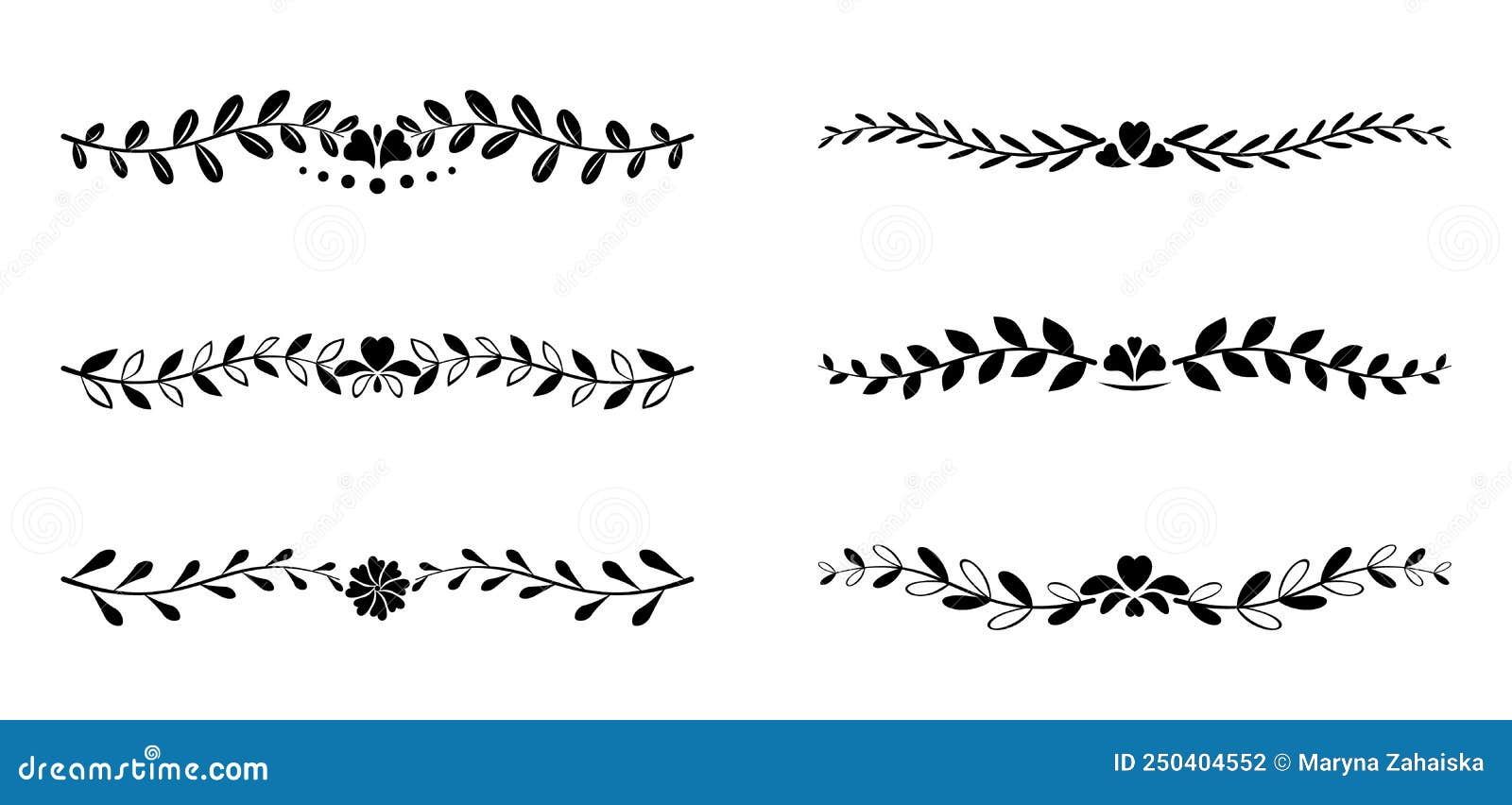 Page Decors in Black. Text Separators. Stock Vector - Illustration of ...