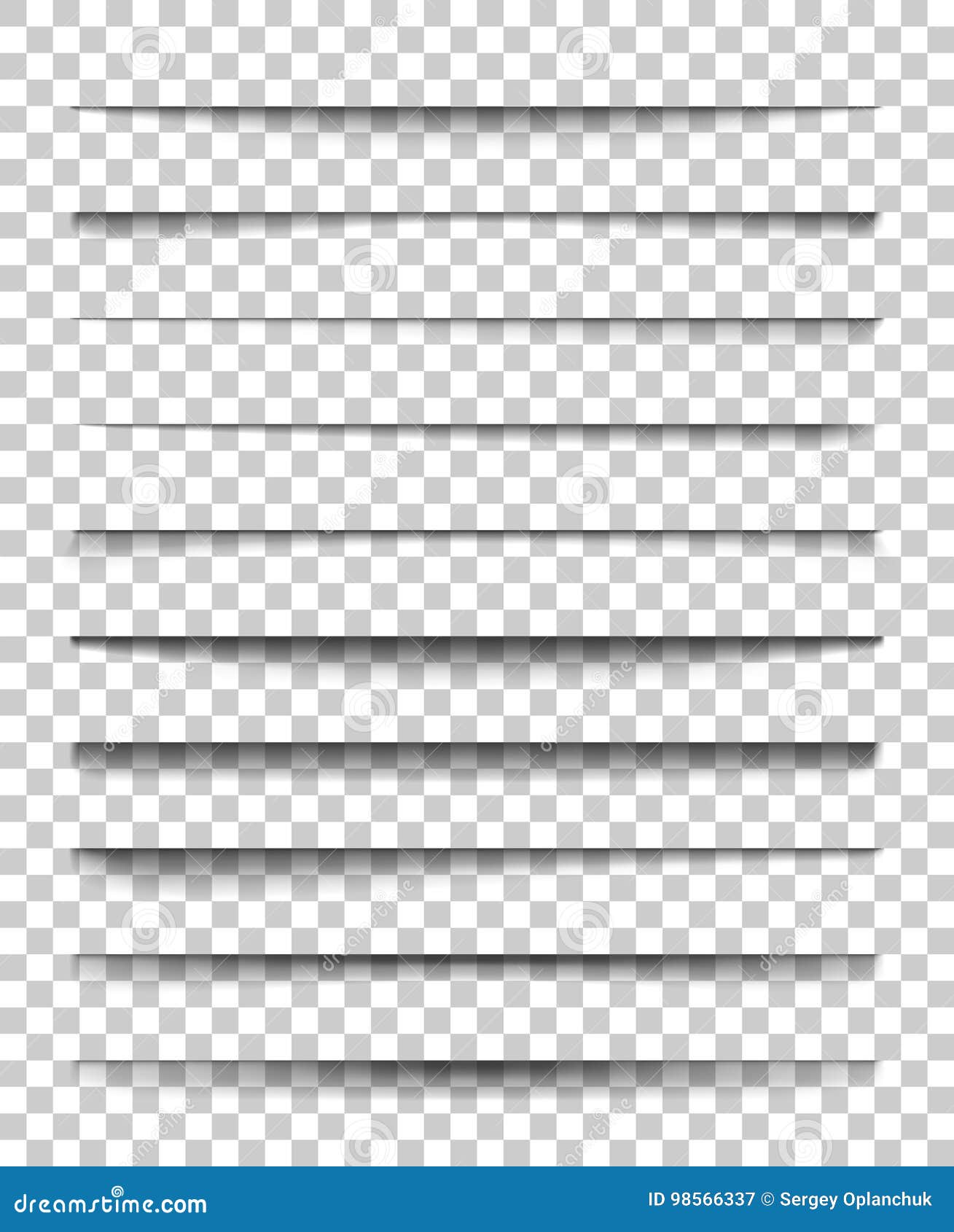 Page Divider With Transparent Shadows. Set Of Pages Separation Vector ...