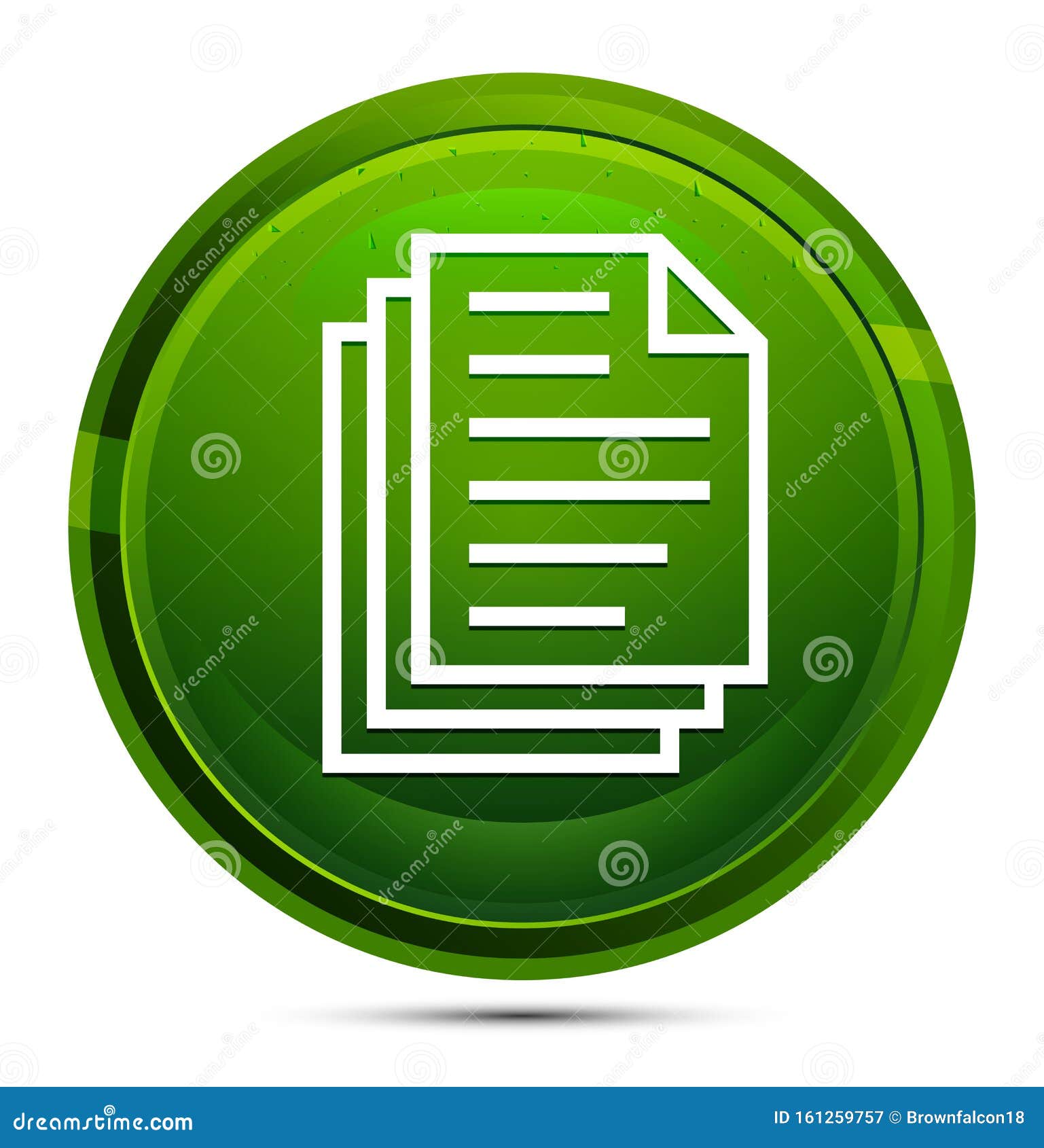 Page Documents Icon Glassy Green Round Button Illustration Stock Vector ...