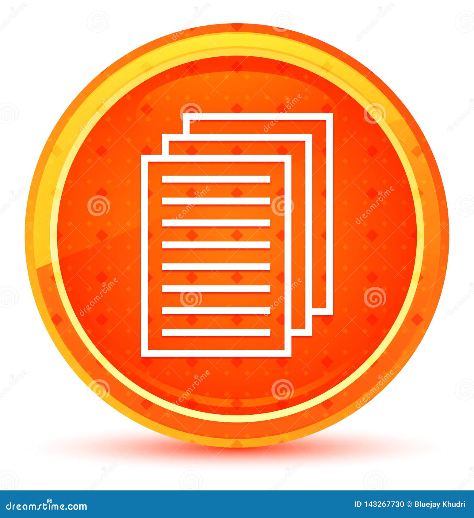 Page Documents Icon Natural Orange Round Button Stock Illustration ...