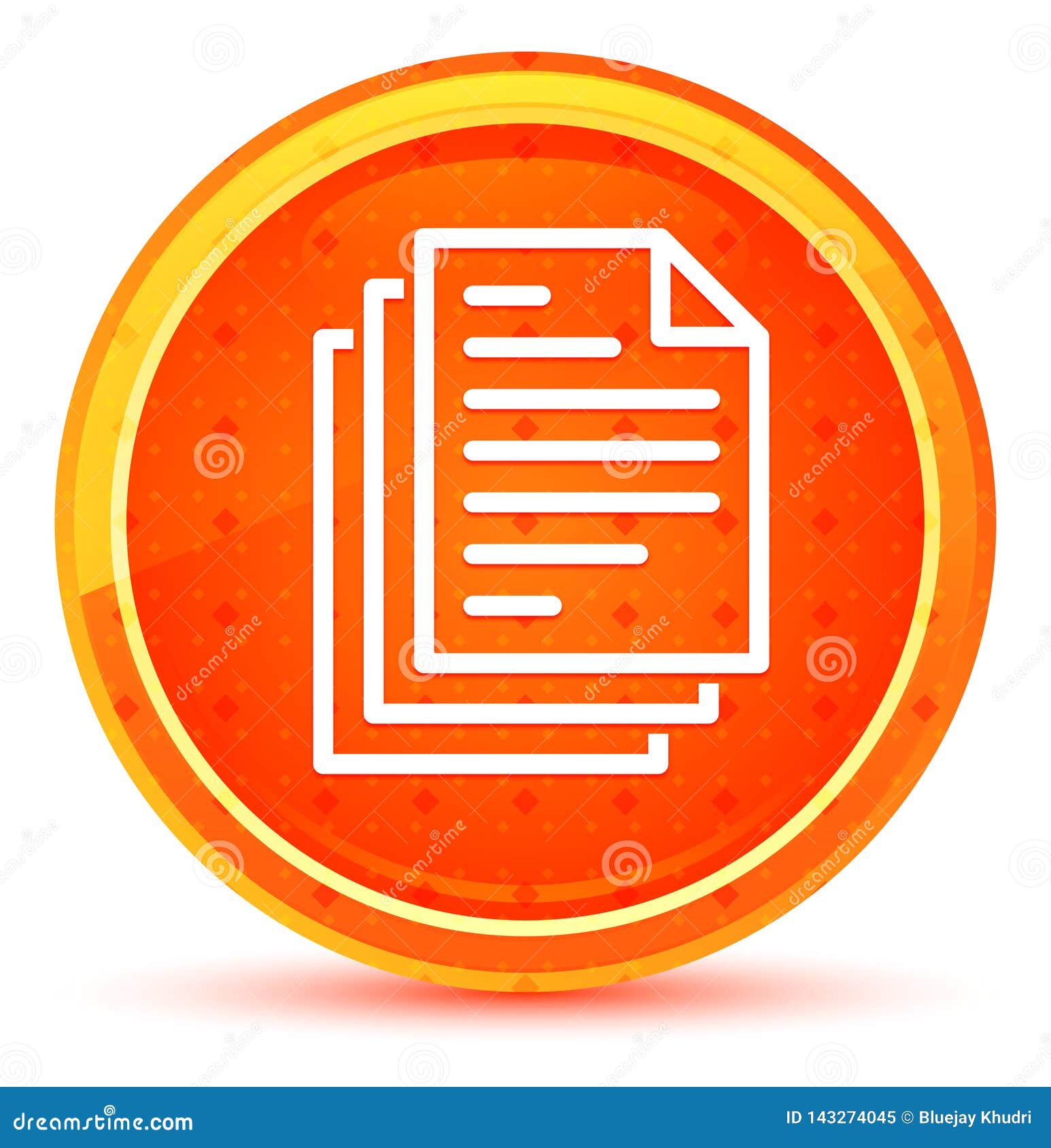 Page Documents Icon Natural Orange Round Button Stock Illustration ...