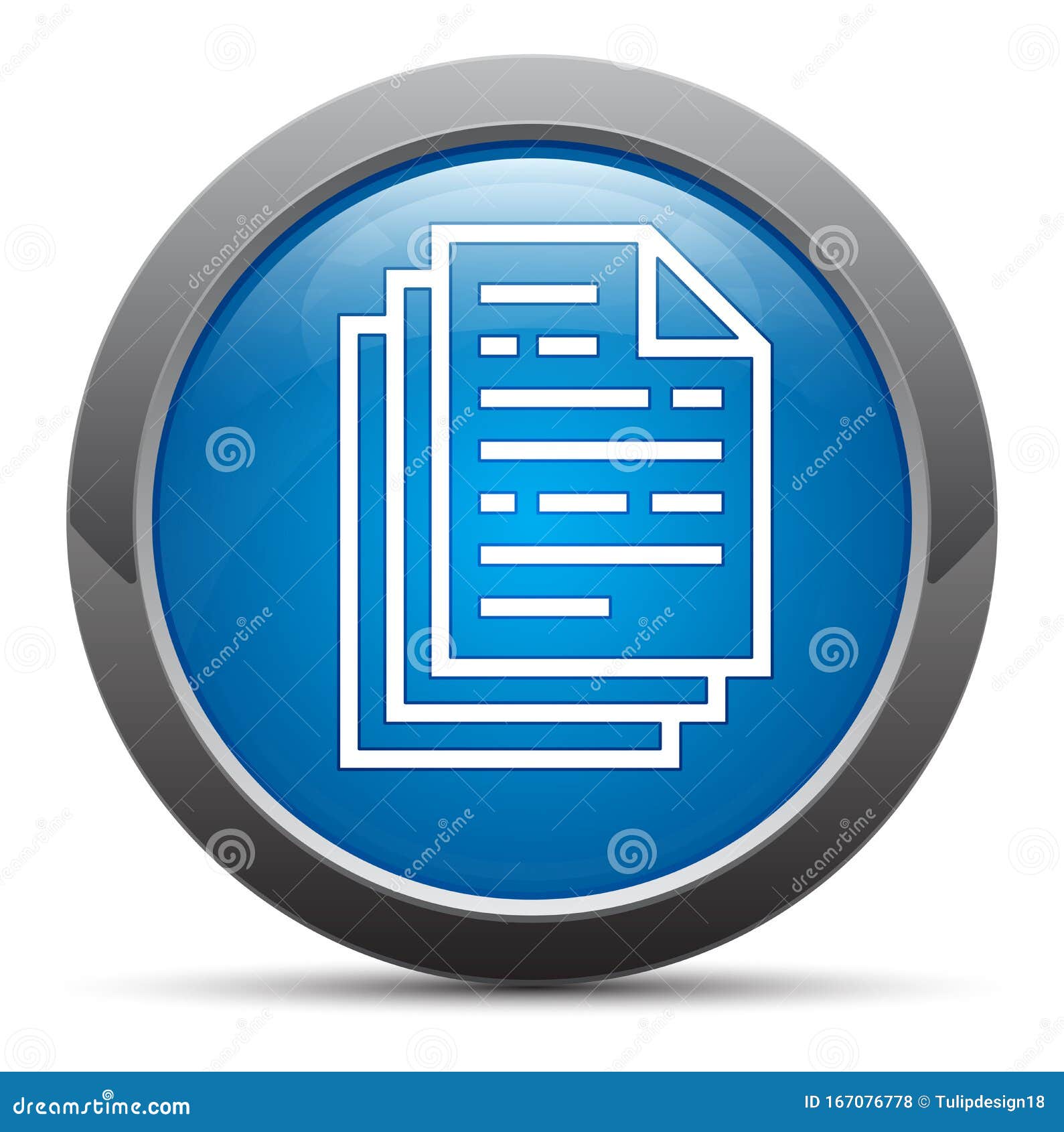 Page Documents Icon Premium Blue Round Button Vector Illustration Stock ...