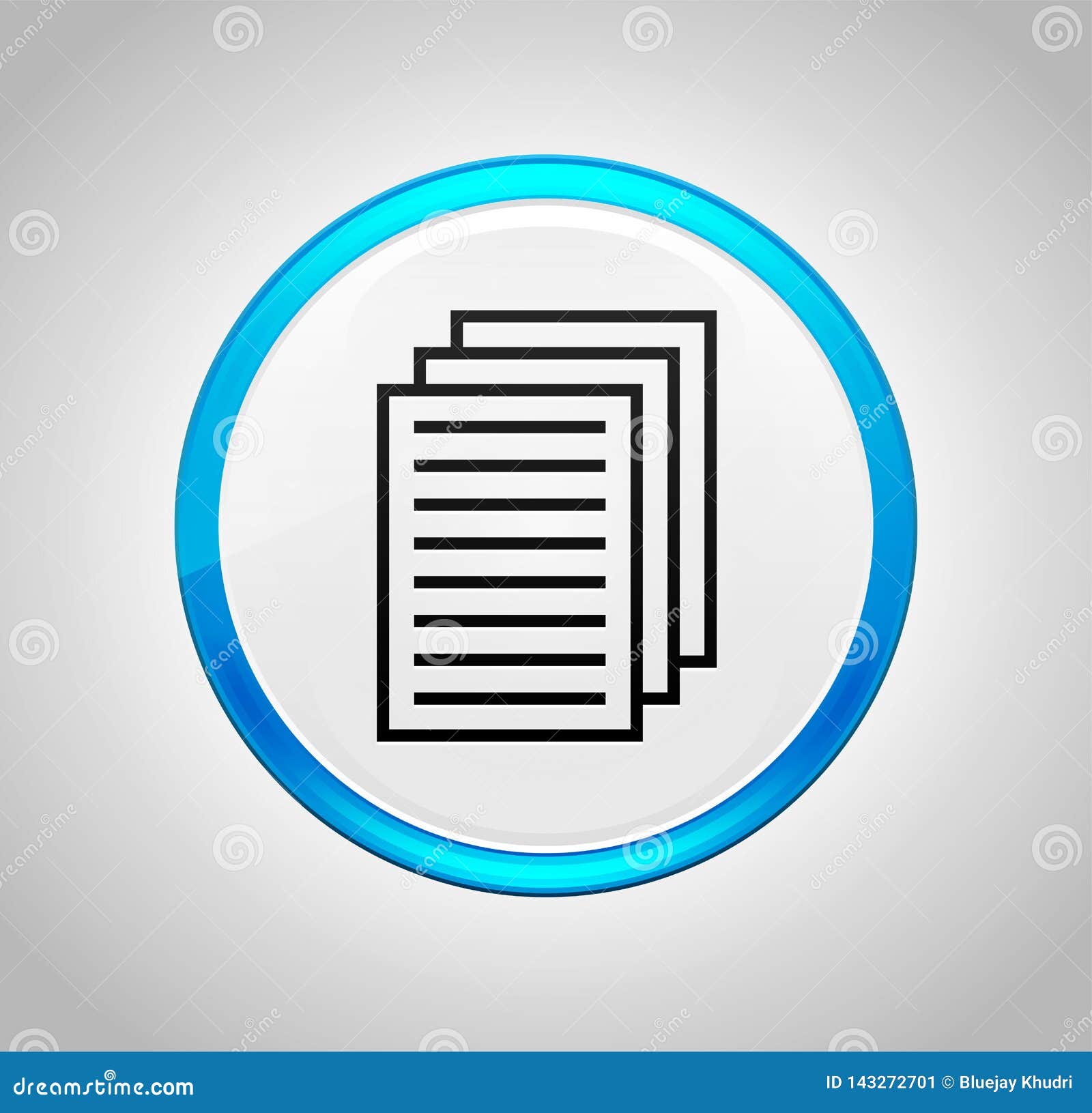 Page Documents Icon Round Blue Push Button Stock Illustration ...