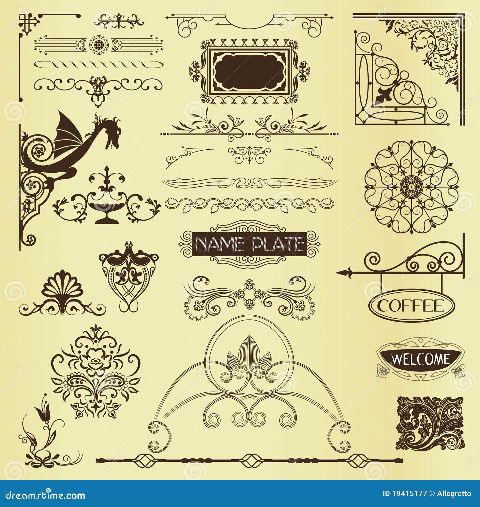 Page Embellishments stock illustration. Illustration of calligraphic ...