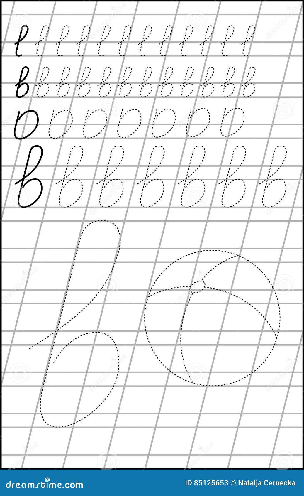 Page with Exercises for Children on a Paper in Line with Letter B ...