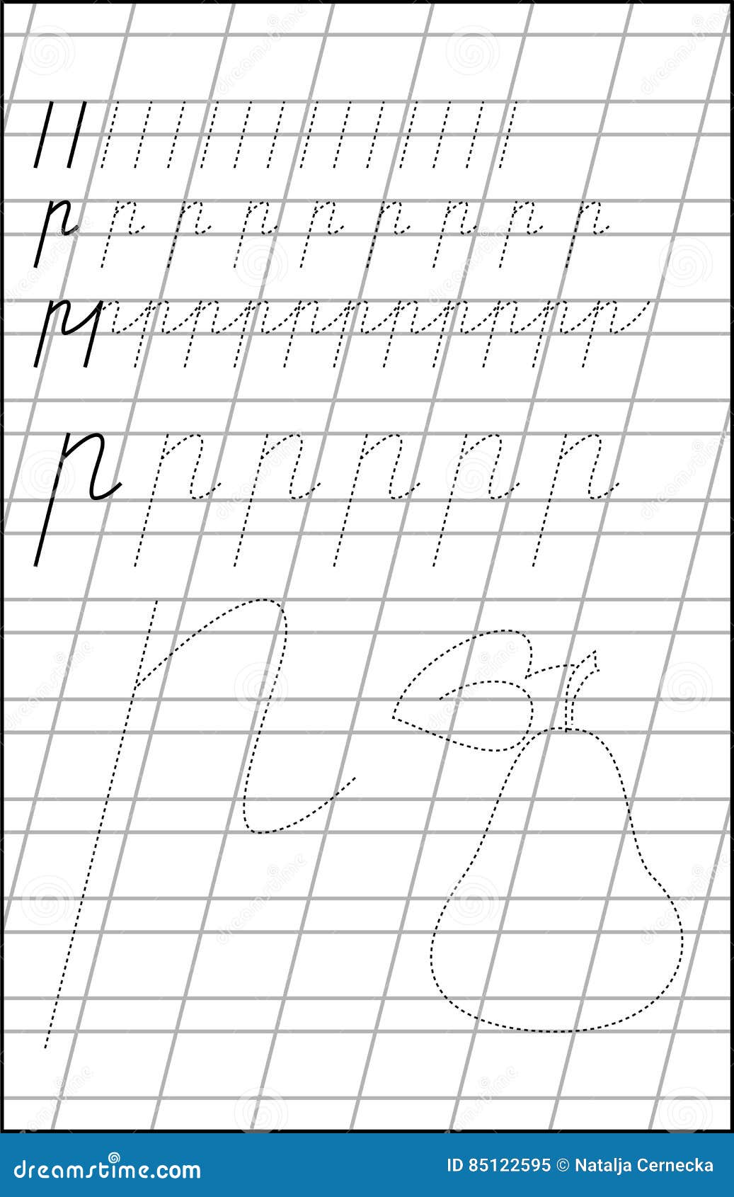 Page with Exercises for Children on a Paper in Line with Letter P ...