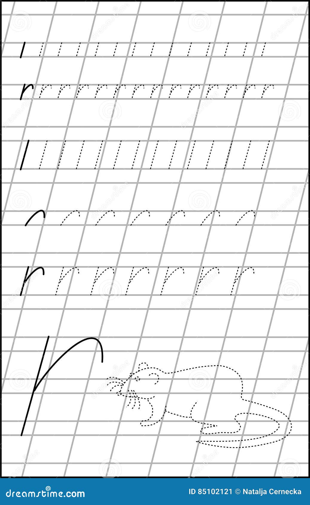 Page with Exercises for Children on a Paper in Line with Letter R ...