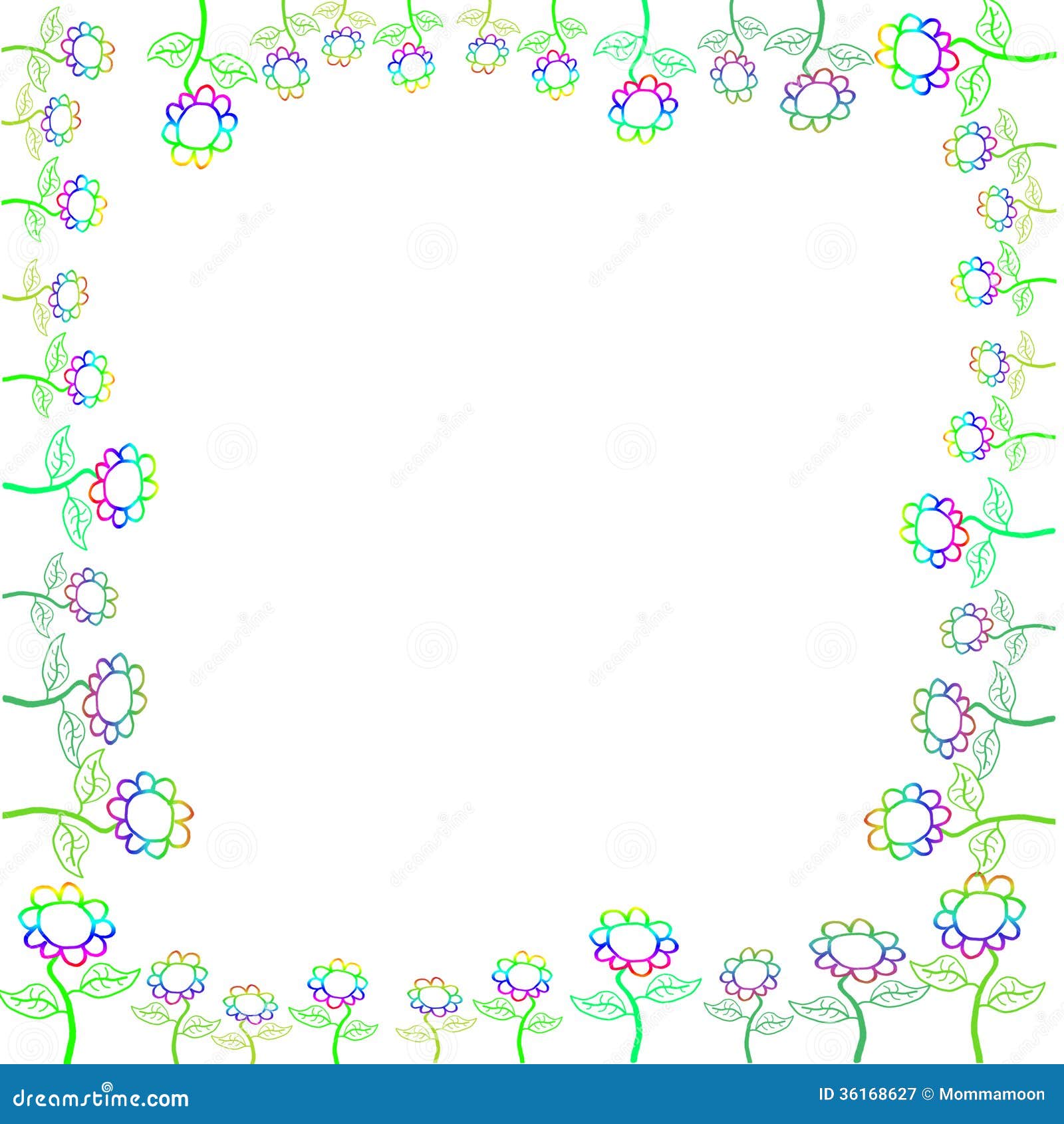 Page with Flower Border stock illustration. Illustration of spring ...