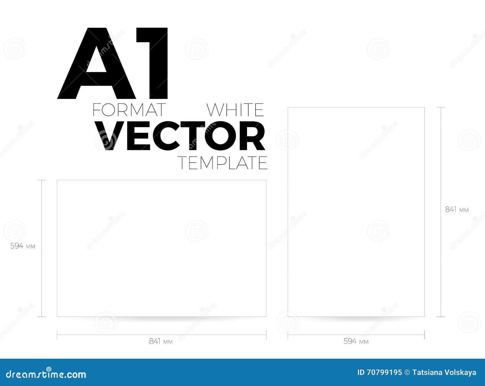 A1 Page Format White Vector Eps10 Template. Vertical and Horizontal ...