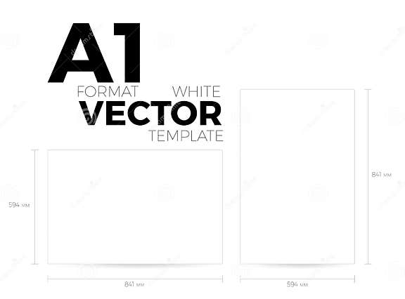 A1 Page Format White Vector Eps10 Template. Vertical and Horizontal ...
