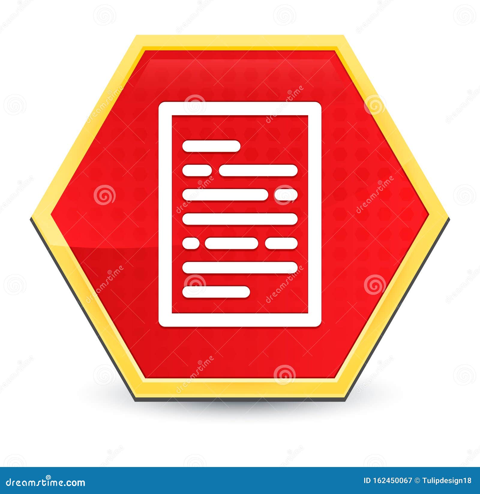 Page Icon Abstract Red Hexagon Button Bright Yellow Frame Elegant ...
