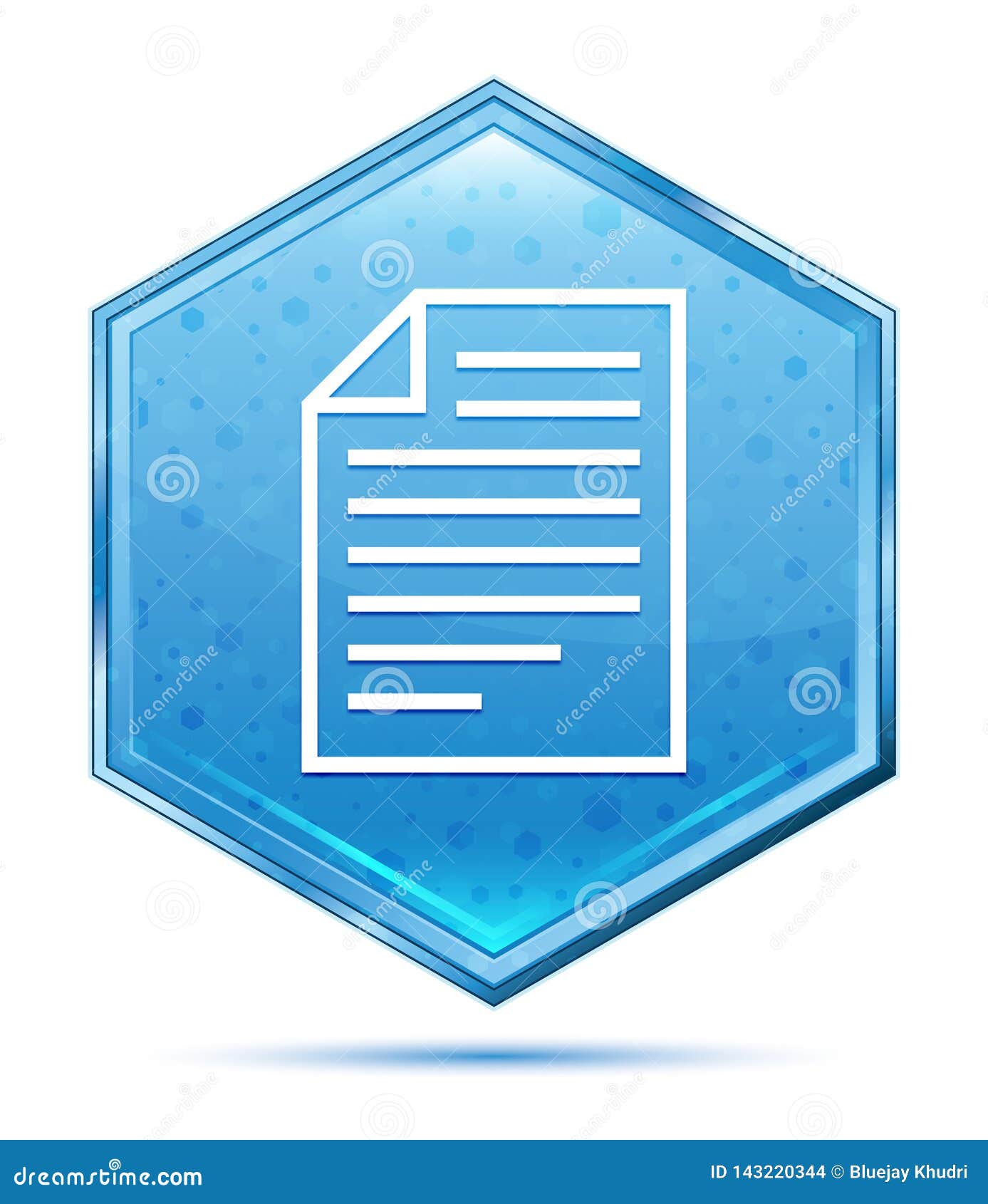 Page Icon Crystal Blue Hexagon Button Stock Illustration - Illustration ...