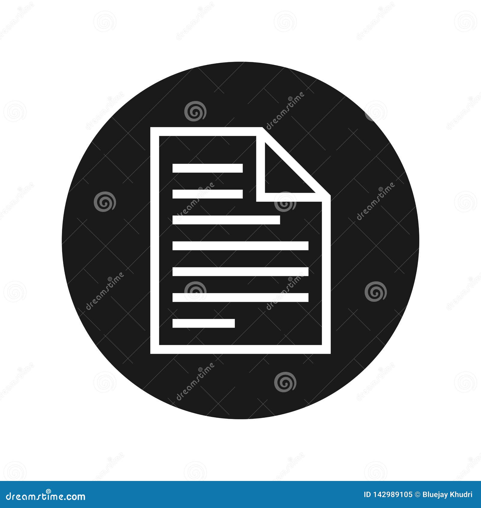 Page Icon Flat Black Round Button Vector Illustration Stock Vector ...