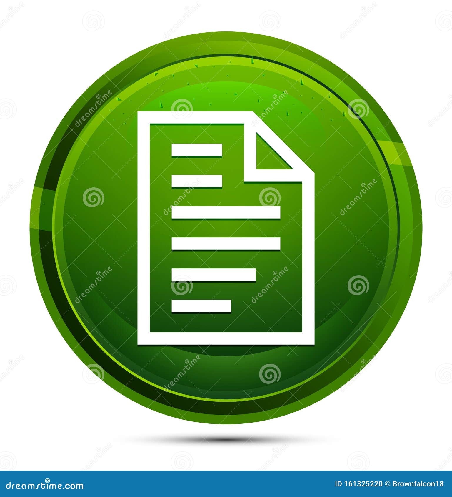 Page Icon Glassy Green Round Button Illustration Stock Vector ...