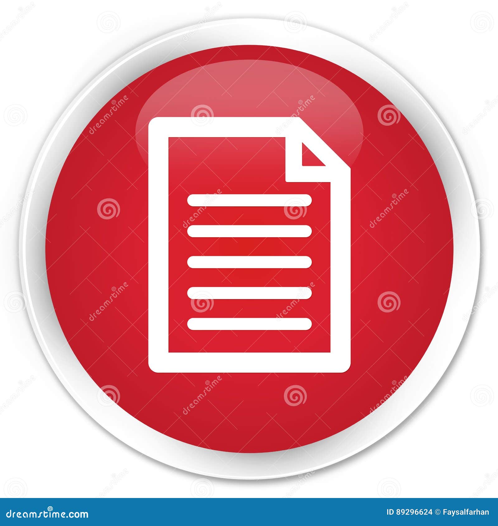 Page Icon Premium Red Round Button Stock Illustration - Illustration of ...