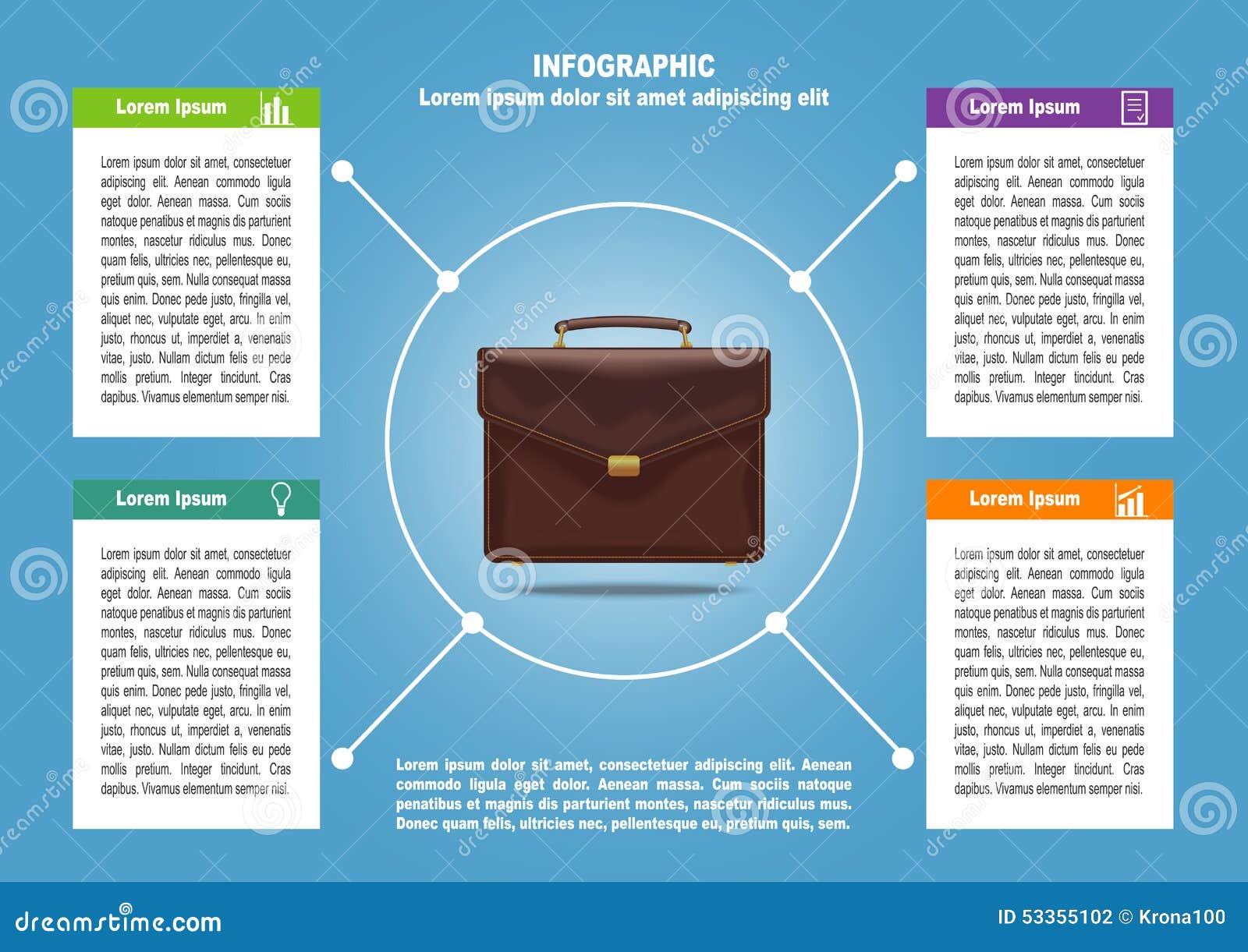 Page 1 of 4 for Infographic with Brief Case Stock Vector - Illustration ...